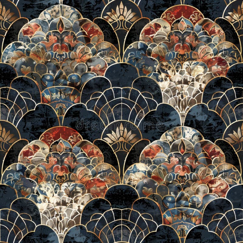 Abstract Vintage Art Deco Pattern with Geometric Shapes Stock Photo ...