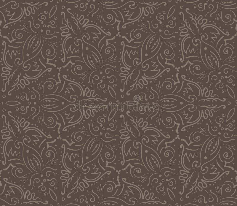 Abstract Vintage Brown Seamless Pattern Stock Vector - Illustration of ...