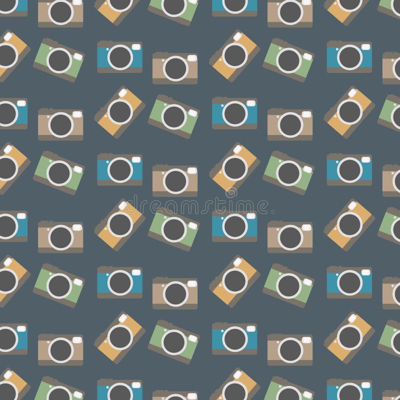 Abstract Vintage Cameras Pattern Background Stock Illustration ...