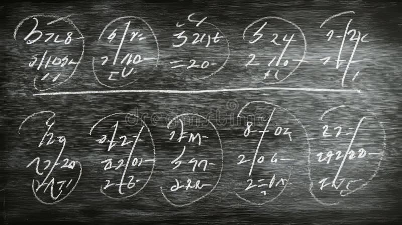 Abstract Vintage Chalkboard with Handwritten Math Formulas and ...