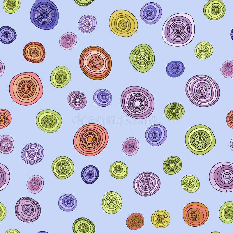 Abstract Vintage Colored Circles Seamless Pattern Stock Illustration ...