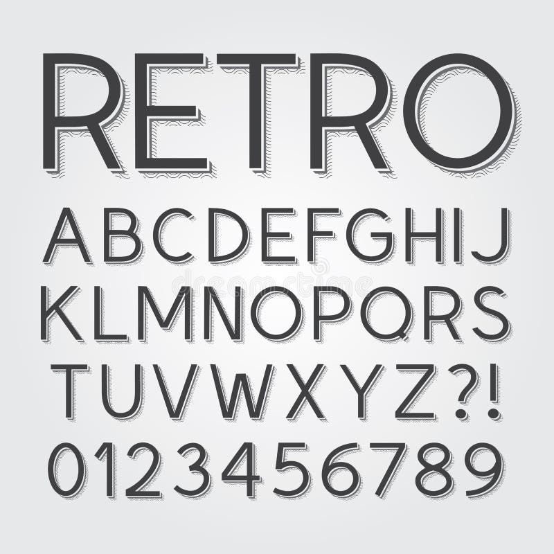 16 Retro Number Fonts Images Vintage Font Alphabet