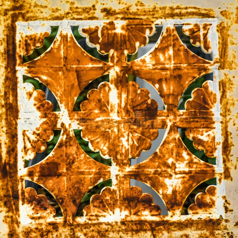 Abstract Vintage Rusty Tile with Design Stock Image - Image of vintage ...