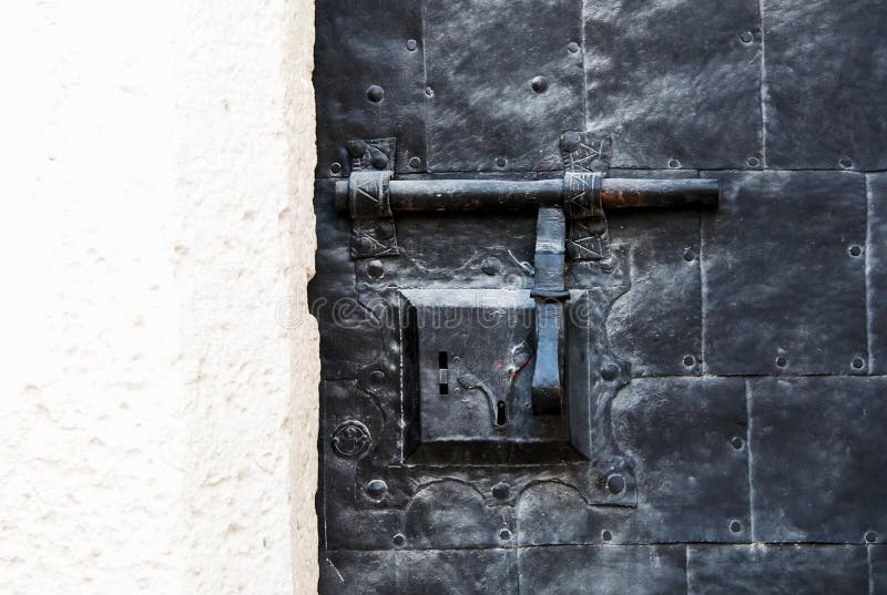 Abstract Vintage Textured Background with a Combined Latch and Lock ...