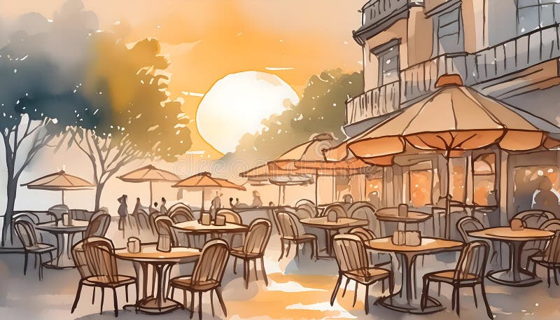 Vintage Workspace in Cafe in the Early on Digital Art Concept ...