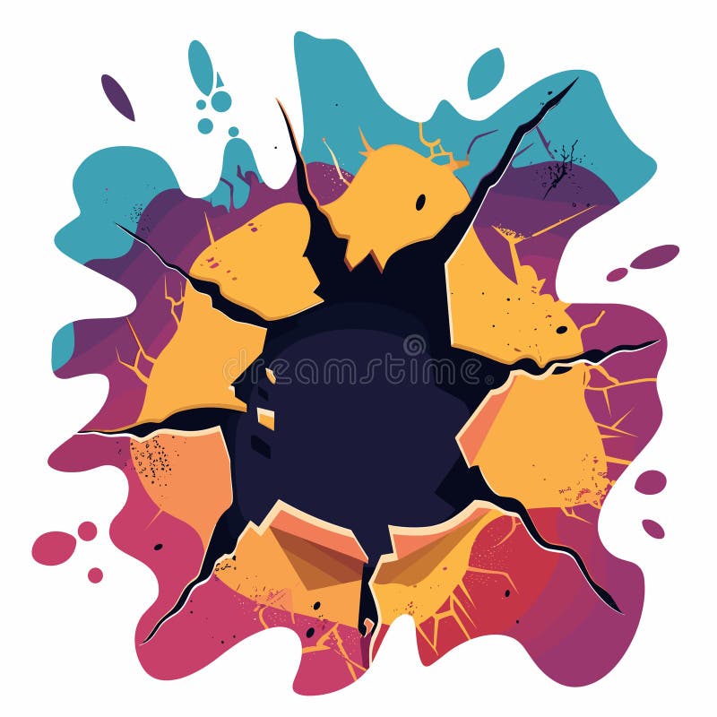 Abstract Vinyl Record Explosion Colorful Splatter Concept Break ...