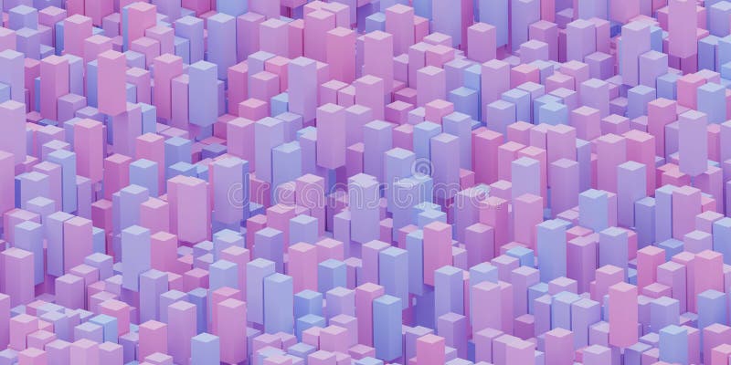 Abstract Violet and Blue Modern Columns Cube Pillars 3d Render ...