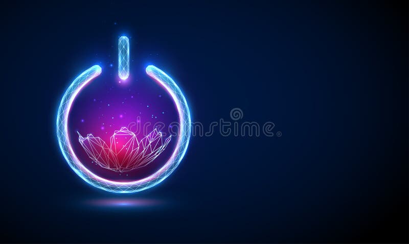 Abstract Violet Flower Inside the Power Button. Stock Vector ...