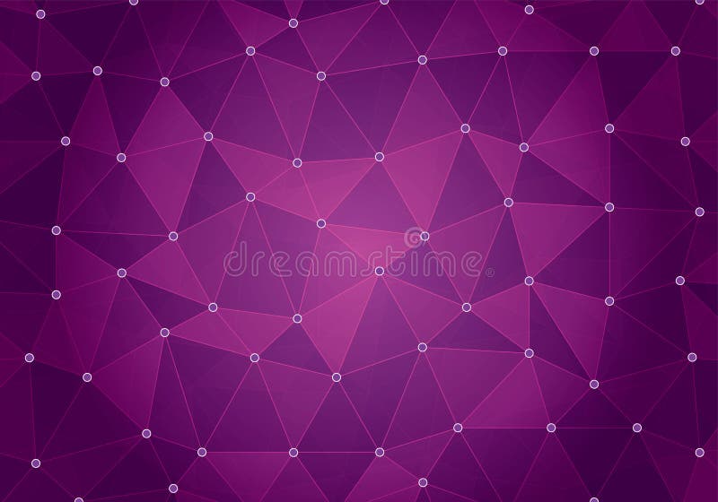 Abstract Violet Geometric Triangular Low Poly with Dots and Lines ...