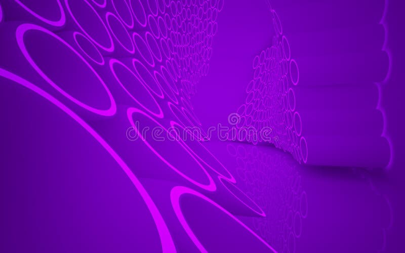 Abstract Violet Interior of the Future. Night View Stock Illustration ...