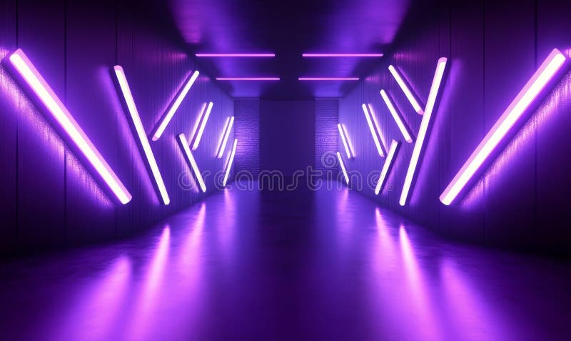 An Abstract Violet Light with Diode Tape, Light Lines, Violet and Pink ...