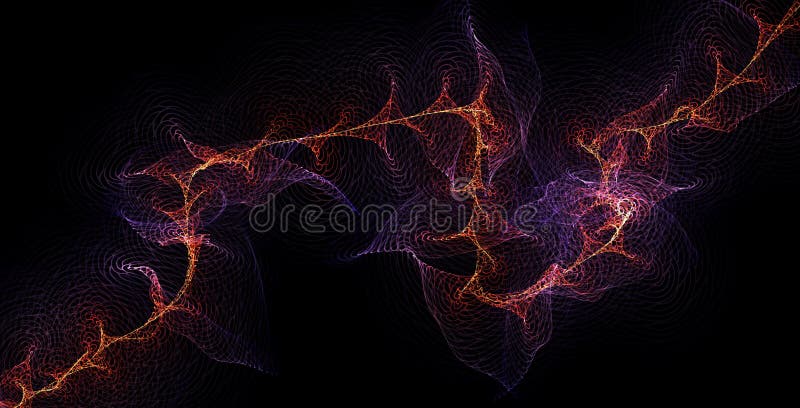 Digital Art Technology Smoke Streaks in Black Background. Abstract Blue ...