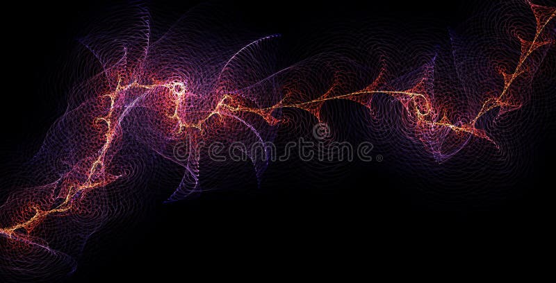 Digital Art Technology Smoke Streaks in Black Background. Abstract Blue ...