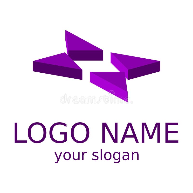 Abstract Violet Star. Isometric Logo Stock Illustration - Illustration ...