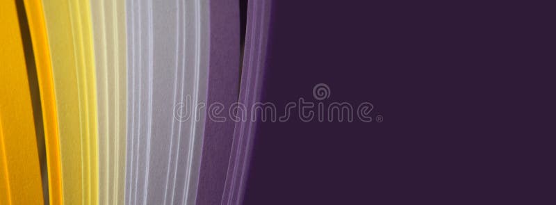 Abstract Violet and Yellow Color Strip Wave Paper Long Horizontal ...