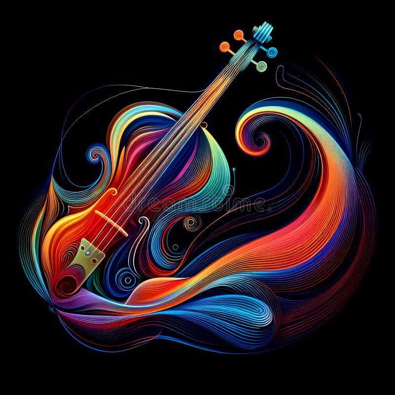 Abstract Rendering of a Violin Stock Illustration - Illustration of ...