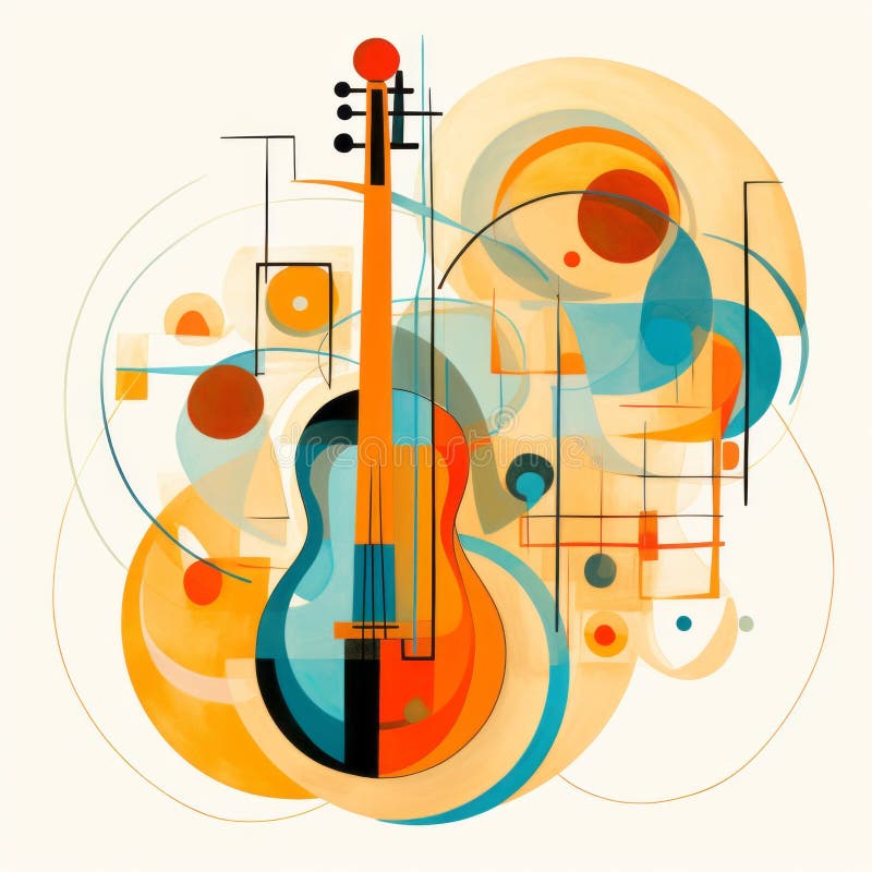 Abstract Violin: a Mid-century Musical Masterpiece Stock Illustration ...