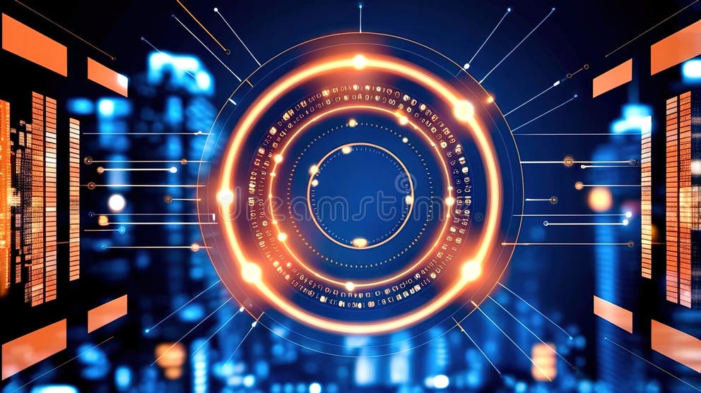 Abstract Virtual Background with Circle Stock Illustration ...