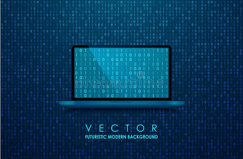 Abstract Virtual Digital Stream. Binary Computer Code Background Stock Vector - Illustration of ...