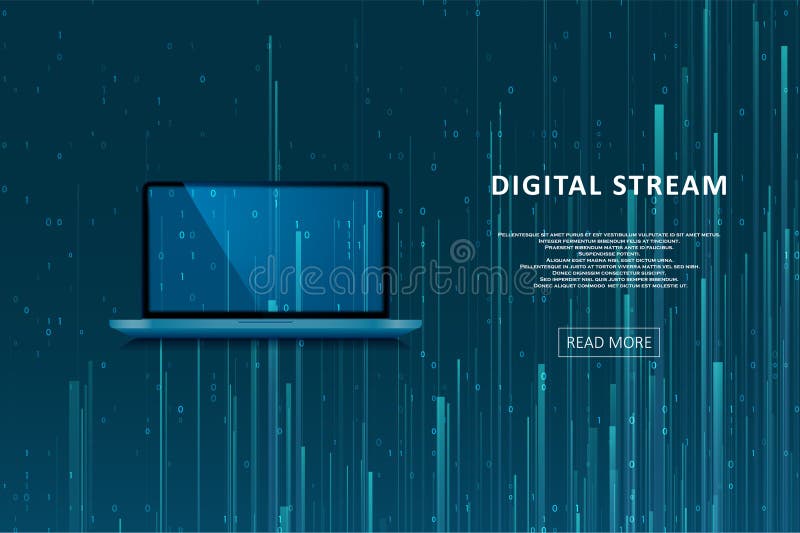 Abstract Virtual Digital Stream Stock Illustration - Illustration of ...