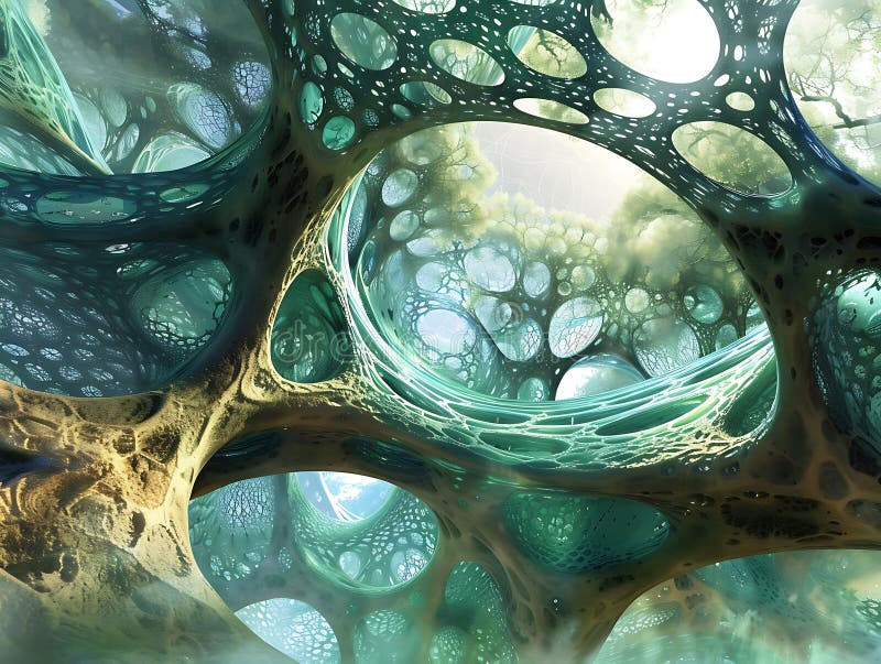 Abstract Virtual Ecosystem with Vibrant Colors and Futuristic Elements ...