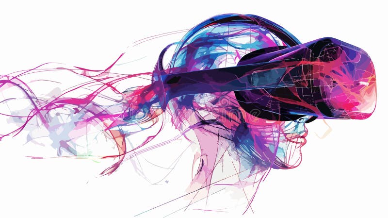 Abstract Virtual Reality Concept in Semi-Immersive Environment Stock ...