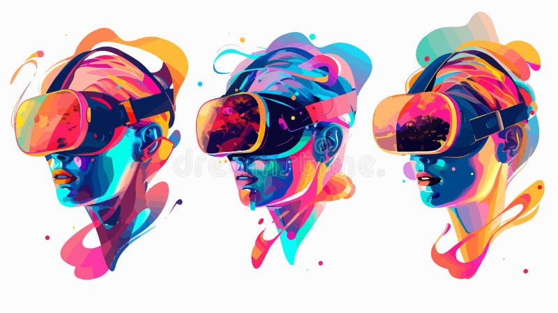 Abstract Virtual Reality Concept in Semi-Immersive Environment Stock ...