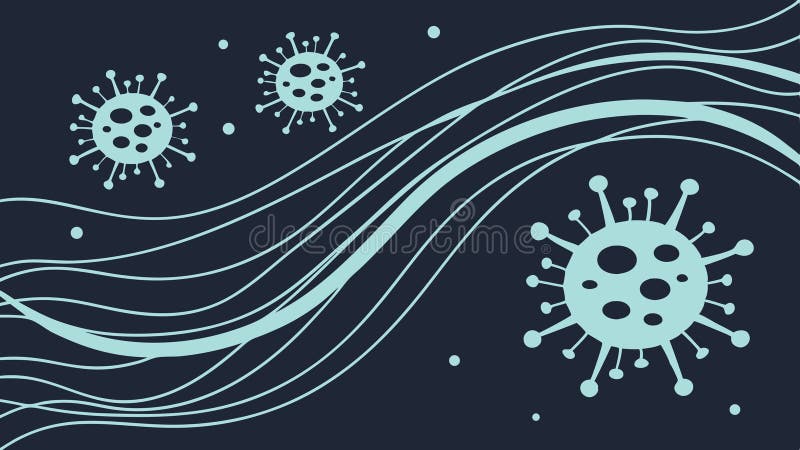 Abstract Virus Cell Microbe Dark Background Science Med, Vector Design ...