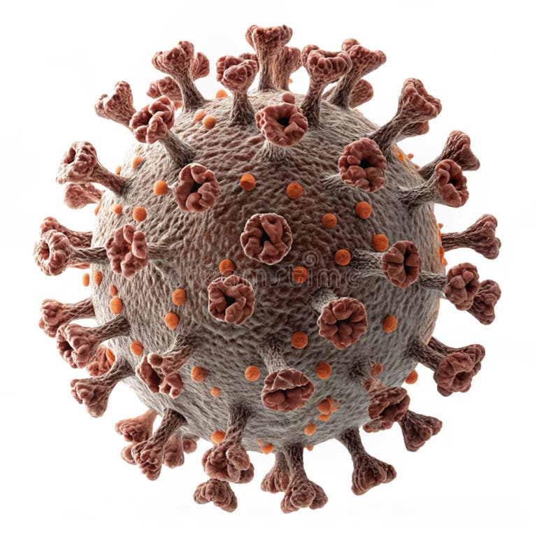 Abstract Virus Structure 3D Model Realistic Isolated on White Stock ...