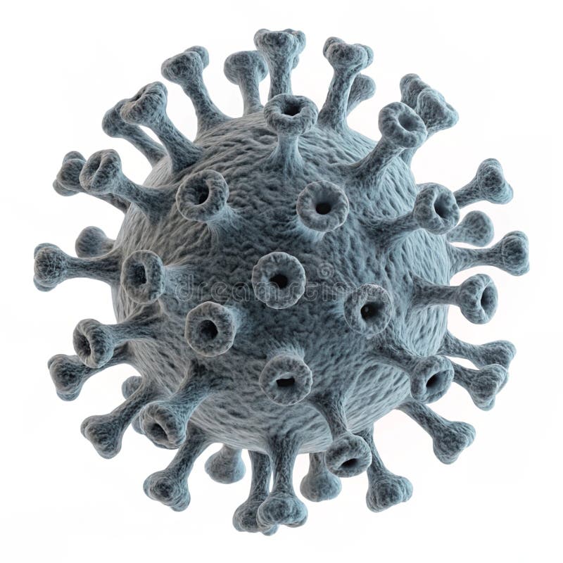 Abstract Virus Structure 3D Model Realistic Isolated on White Stock ...