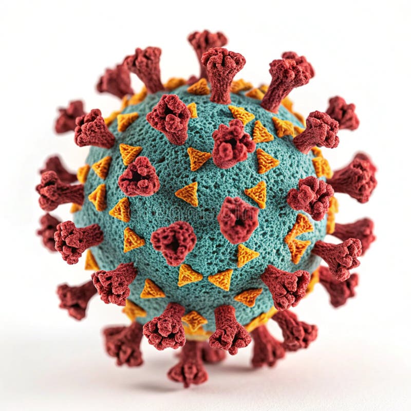 Abstract Virus Structure Isolated on White Background Stock ...