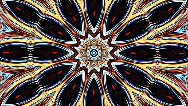 Abstract Visual Art Multicolored Star Shape Kaleidoscope Sequence ...