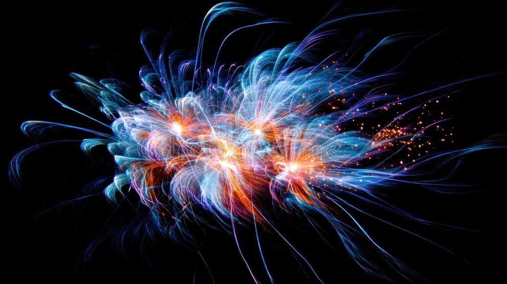Abstract Visual of Colorful, Flowing Light Patterns Resembling Energy ...
