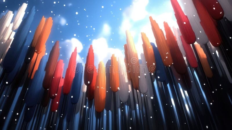 Six Vertical Elements Infographic with Color Bookmarks Stock Vector ...