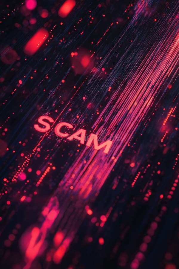 Visual Representation of Digital Scam Concepts with Glowing Lines and ...