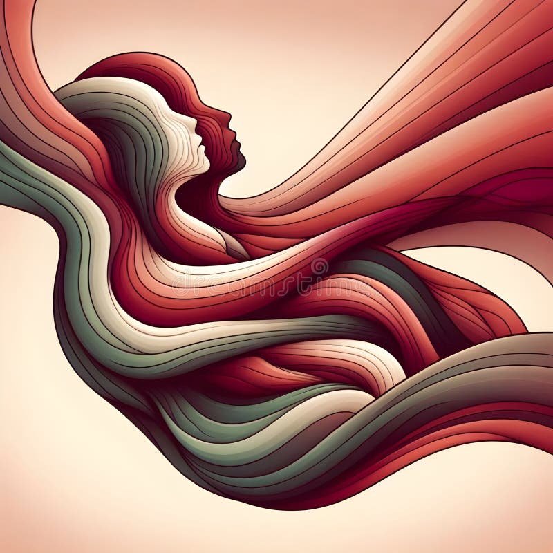 Abstract Visual Illusion Featuring Two People Entwined Together Stock ...