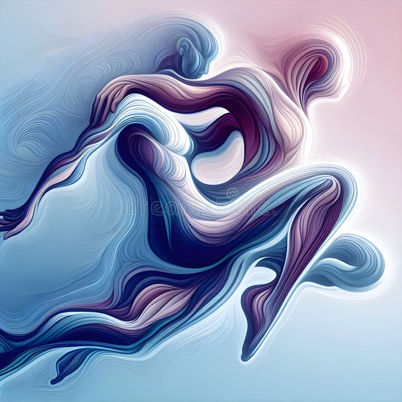 Abstract Visual Illusion Featuring Two People Entwined Together Stock ...