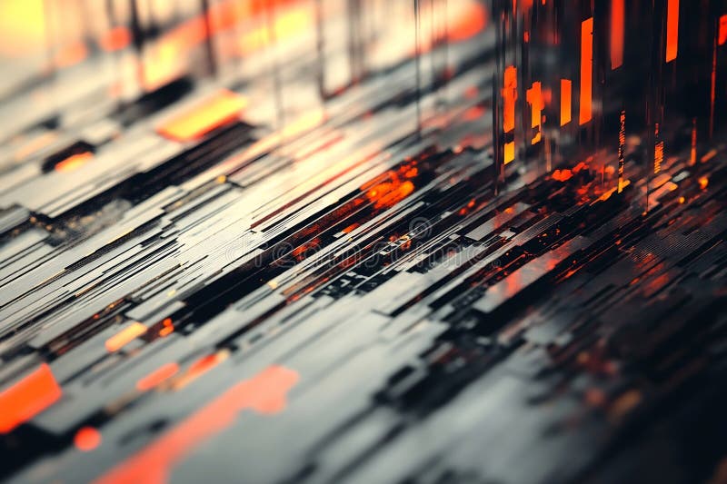 Abstract Visual Noise with Glitch Effects and Chaotic Patterns. Stock ...