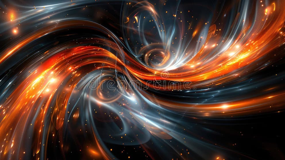 Abstract Wavy Metal and Fire Visual Effect with Dynamic Fluid ...