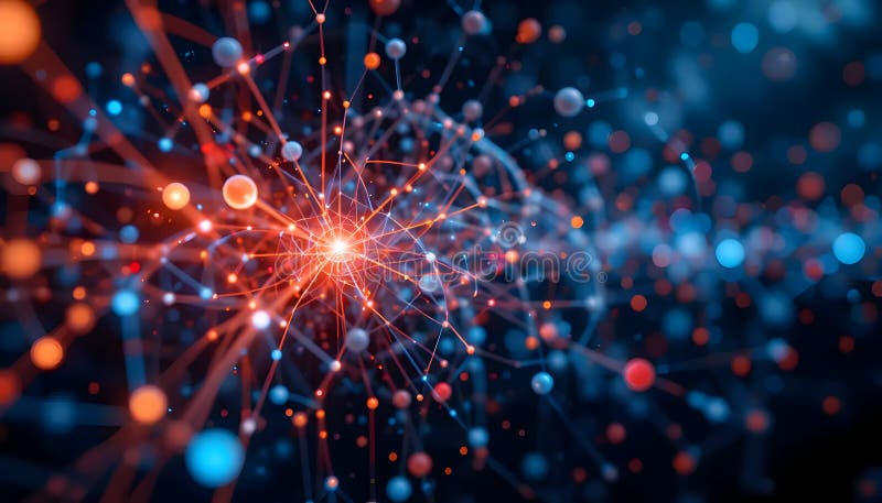 Abstract Visual Representation of Connected Dots and Energy Flow Stock ...