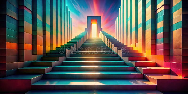 Abstract Visual Representation of Level Progression a Futuristic ...