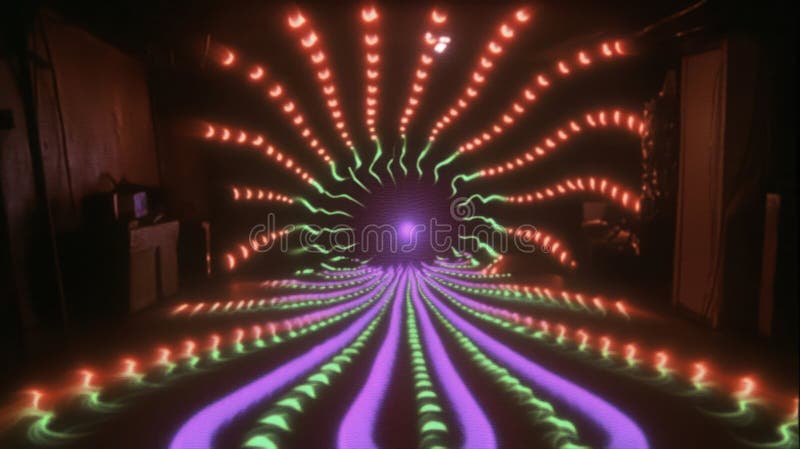 An Abstract Visual Representation of Light Patterns Forming a Tunnel ...