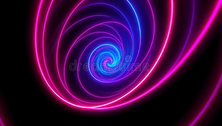 An Abstract Visual Representation of a Neon Vortex or Light Tunnel Stock Illustration ...