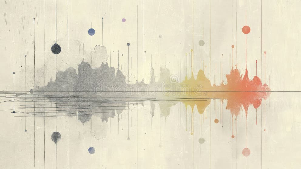Abstract Visual Representation of Sound Waves with Colorful Dots and a ...