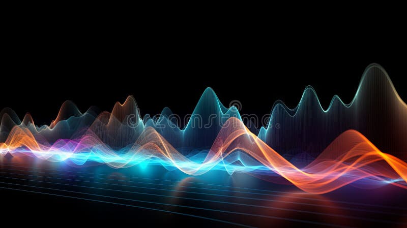 Abstract Visual Representation of Sound Waves and Frequencies Stock ...