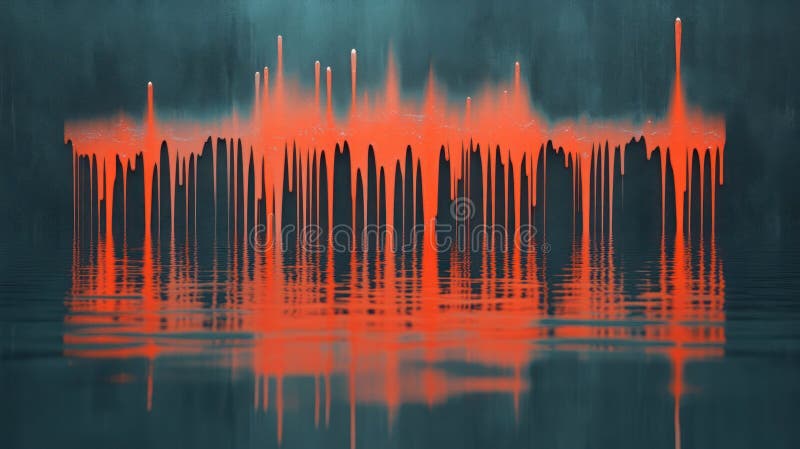 Abstract Visual Representation of Sound Waves with a Reflective Surface ...