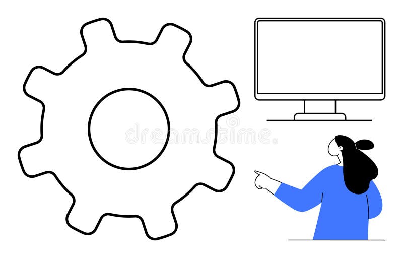 Abstract Visual Representation of Technology and User Interaction Stock ...