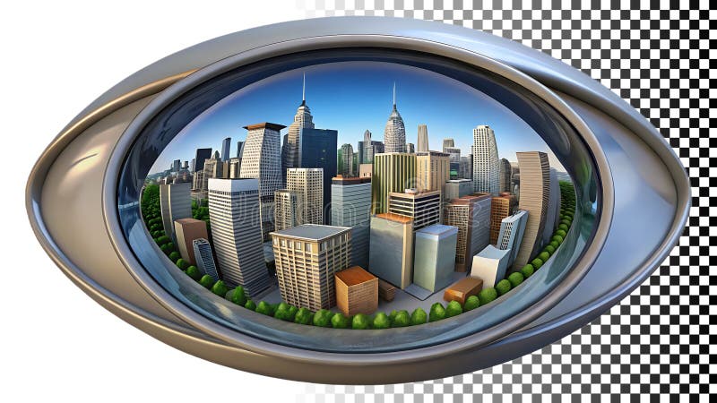 Abstract Eye Shape Cityscape Reflection Urban View Png Transparent ...