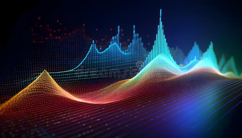 Abstract Visualisation of Data and Technology in Graph Form. 3D ...