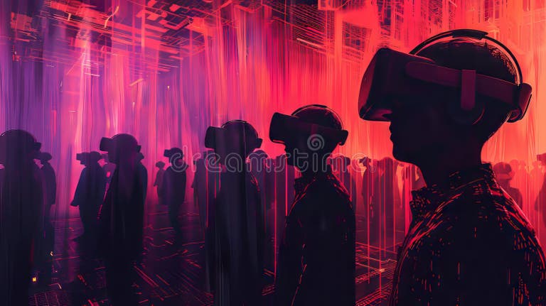 Abstract Visualization of AI-driven Virtual Reality Simulations Stock ...